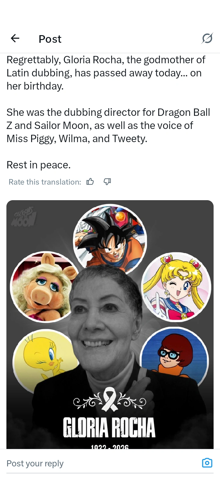 Gloria Rocha has passed away (1932 - 2026) | Fandom