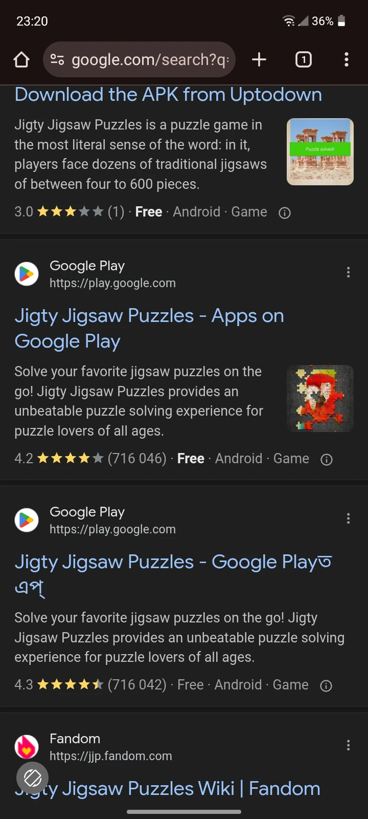 Jigty Jigsaw Puzzles is still available on Google Search! | Fandom