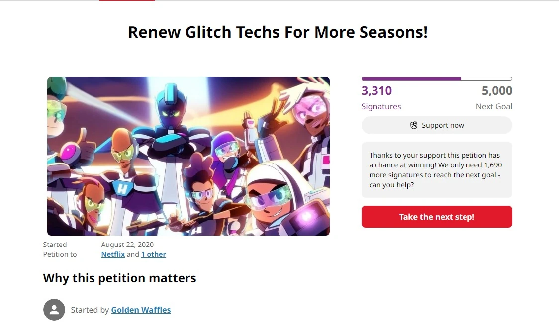 This Petition has now gotten. 3,310 Signatures | Fandom