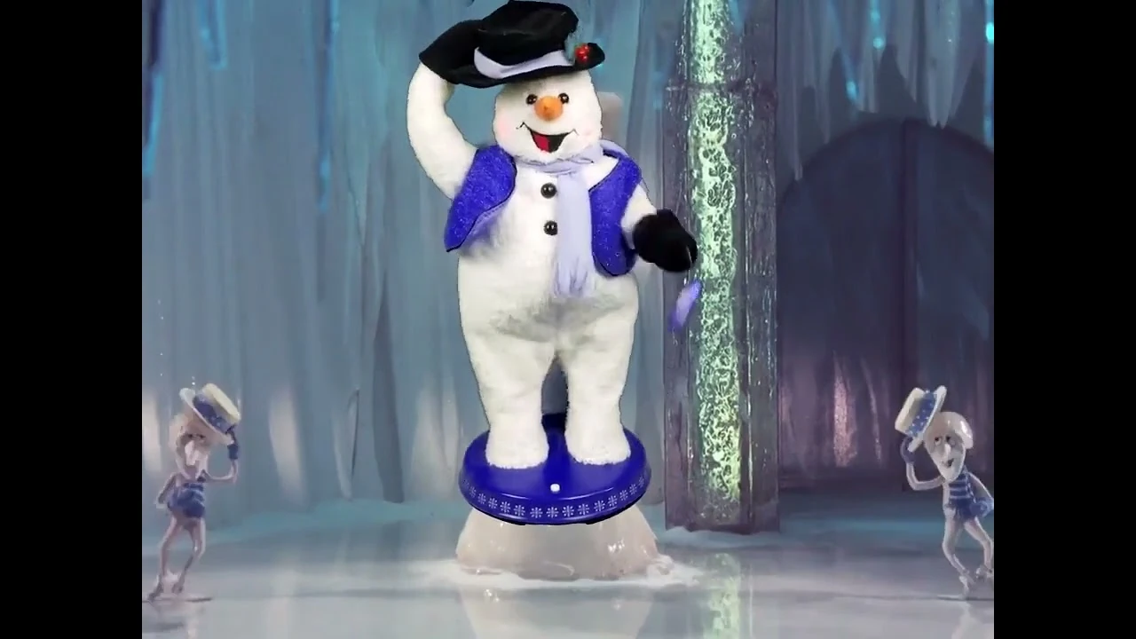 blue vest spinning snowflake snowman gemmy | Fandom