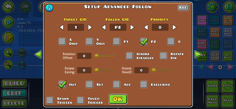 How do I make objects follow player 2 on GD? | Fandom