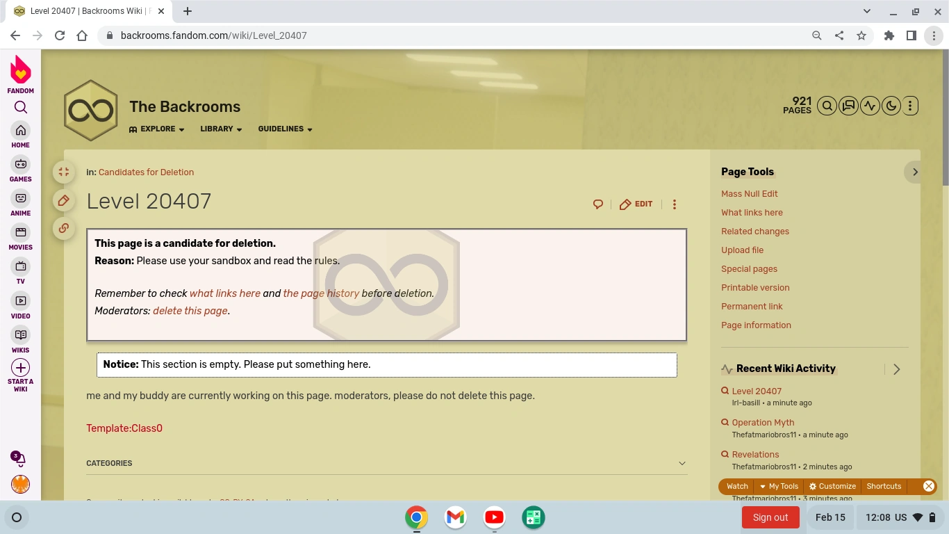 This level is a canidtate for delation | Fandom