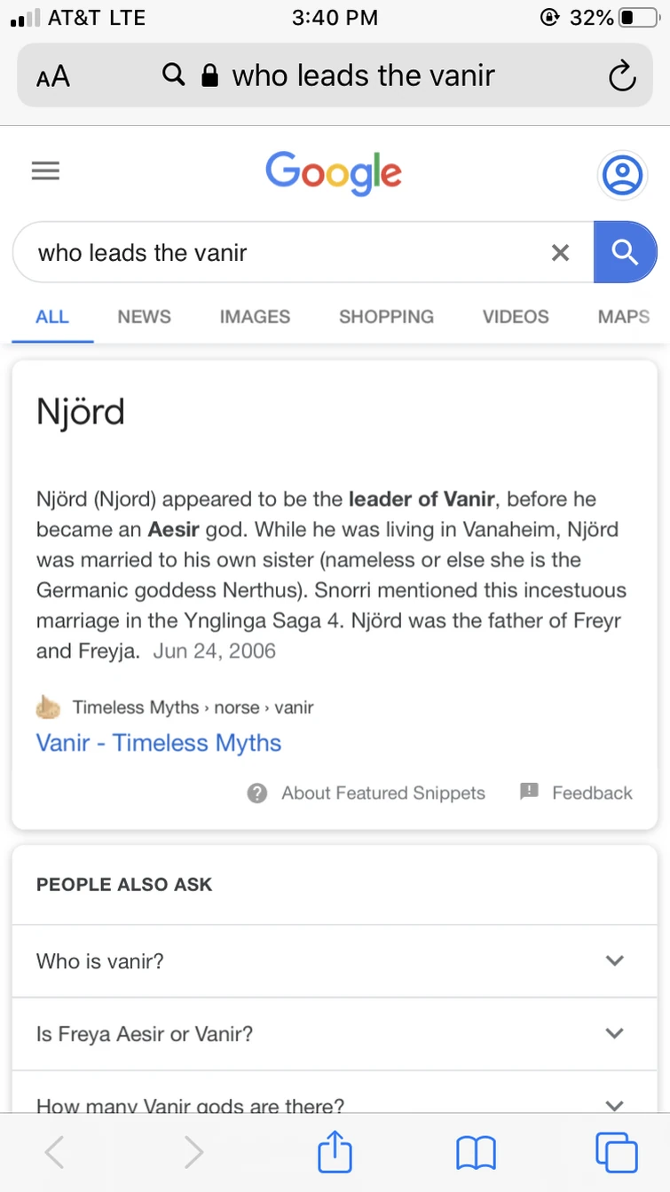 ¿Who is the king and leader of the Vanir tribe? | Fandom