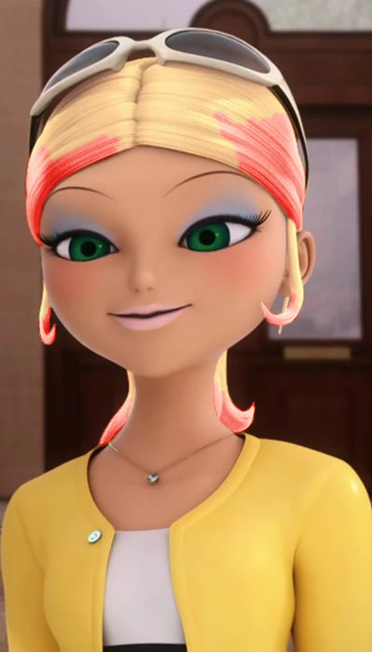 Adrien with blue hair + Chloé with red highlights and green eyes | Fandom
