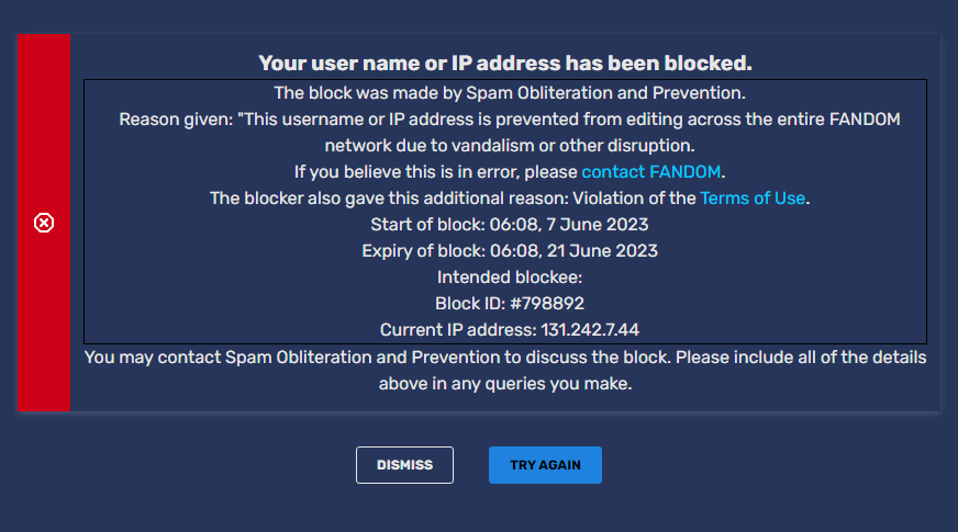 I keep repeatedly getting blocked and unblocked - why?! | Fandom