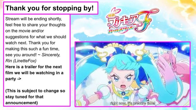 Form results | The Precure Watch Party will be held Friday, December ...