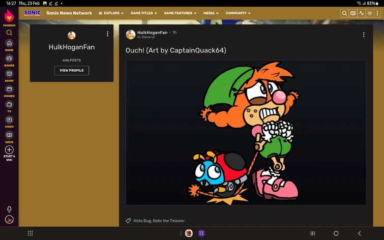 Ouch! (Art by CaptainQuack64) | Fandom