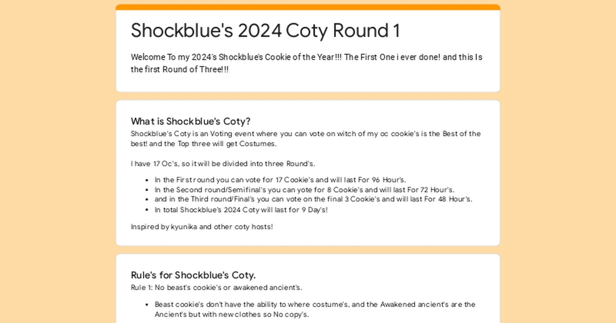 Shockblue's 2024 Coty Round 1, Vote Reminder! | Fandom