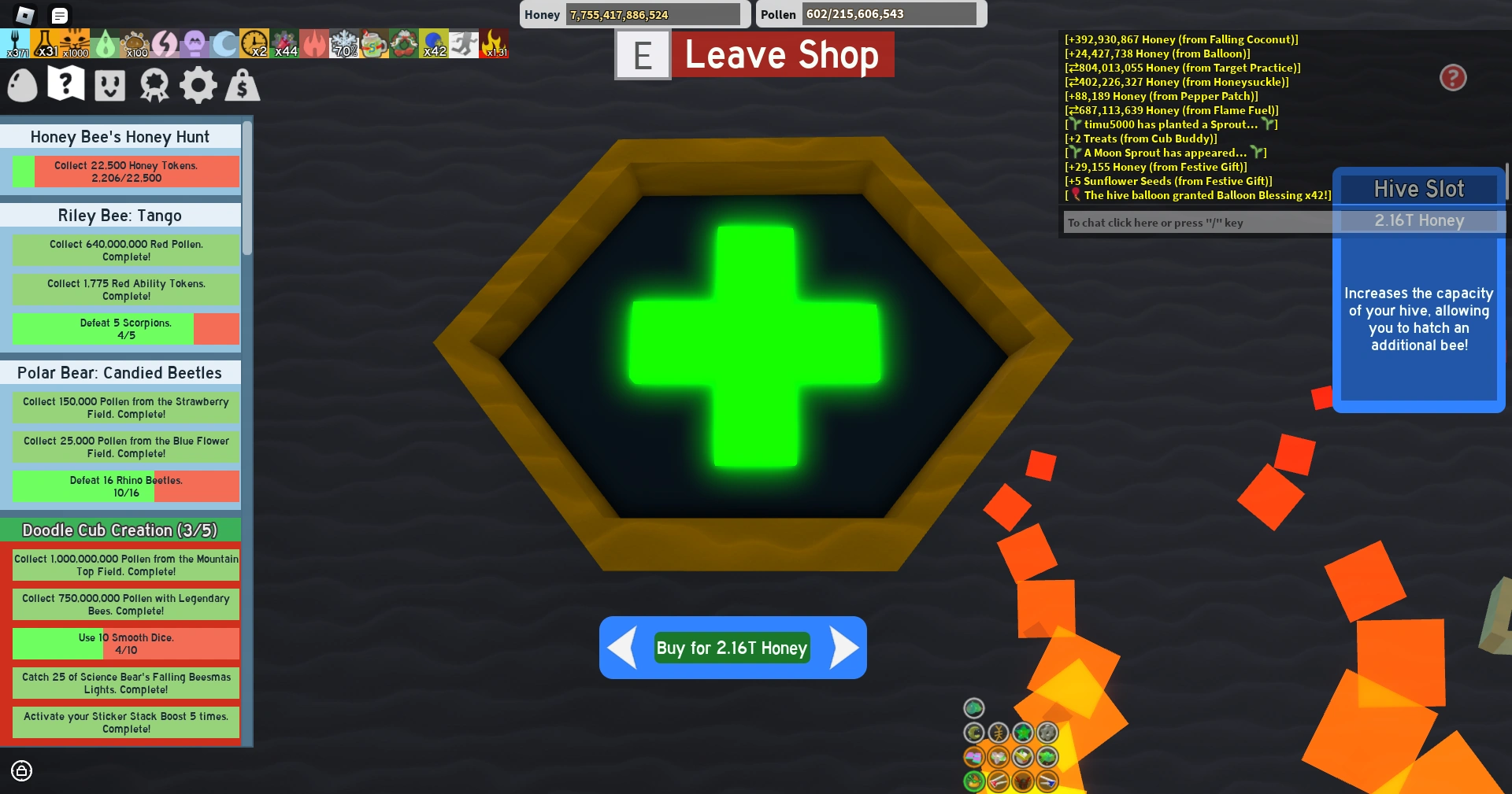 just did a boost and finally able to buy the 50th hive slot | Fandom