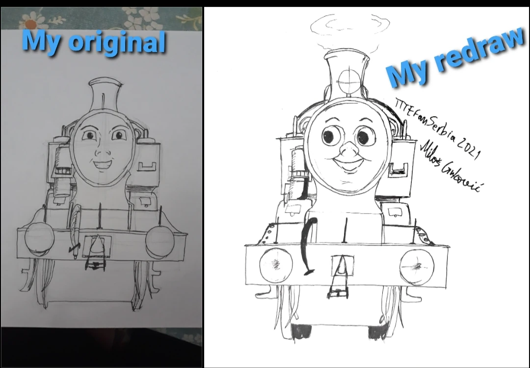 My Then and Now Thomas drawing | Fandom