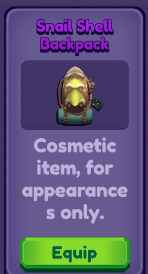 I got snail shell backpack! | Fandom