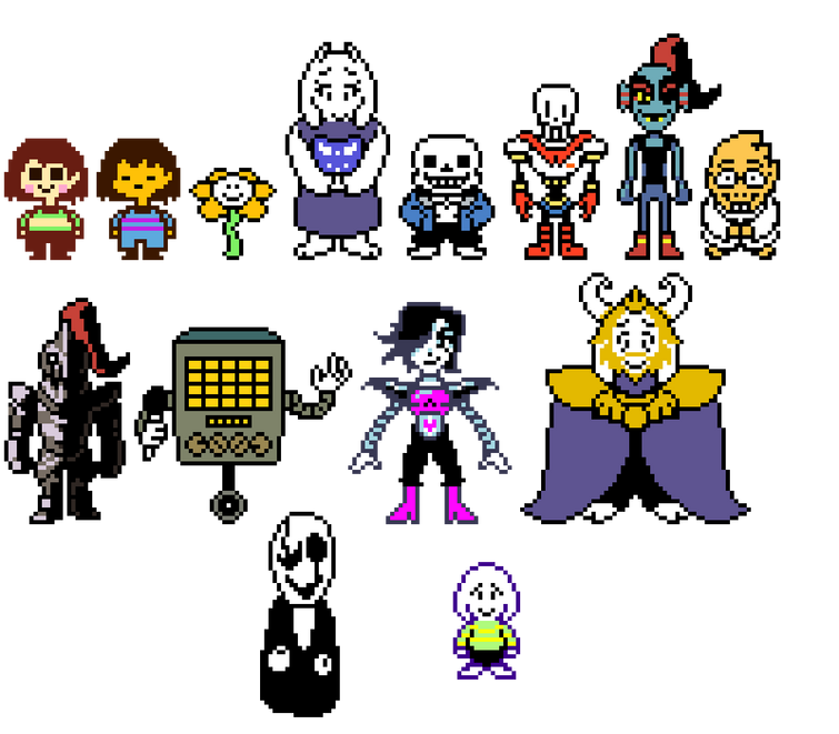I remade the undertale character overworld sprites using only the ACNH ...