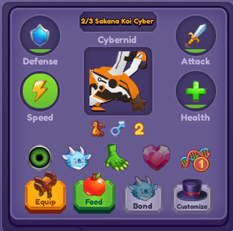 Repost: Selling a 1mut, 2/3 (or 3/3 fake) Sakana Koi Cyber for 100k. | Fandom