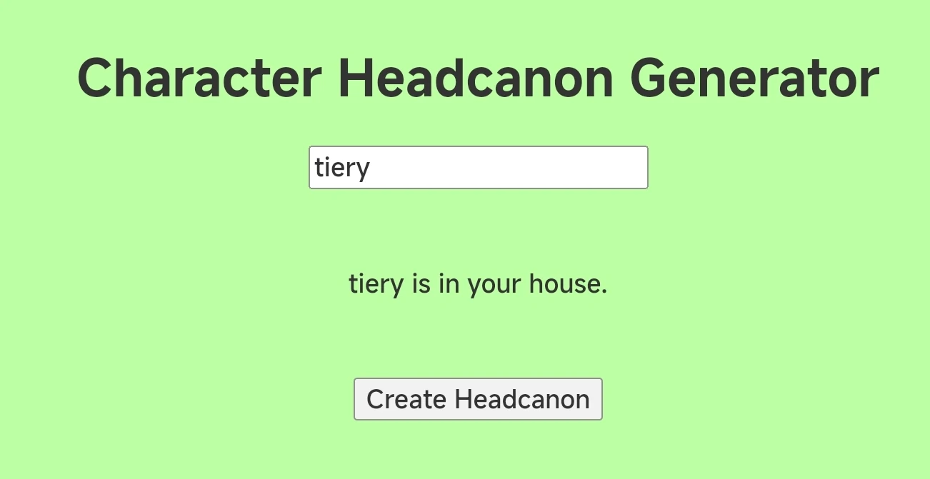 character headcanon generator shenanigans | Fandom