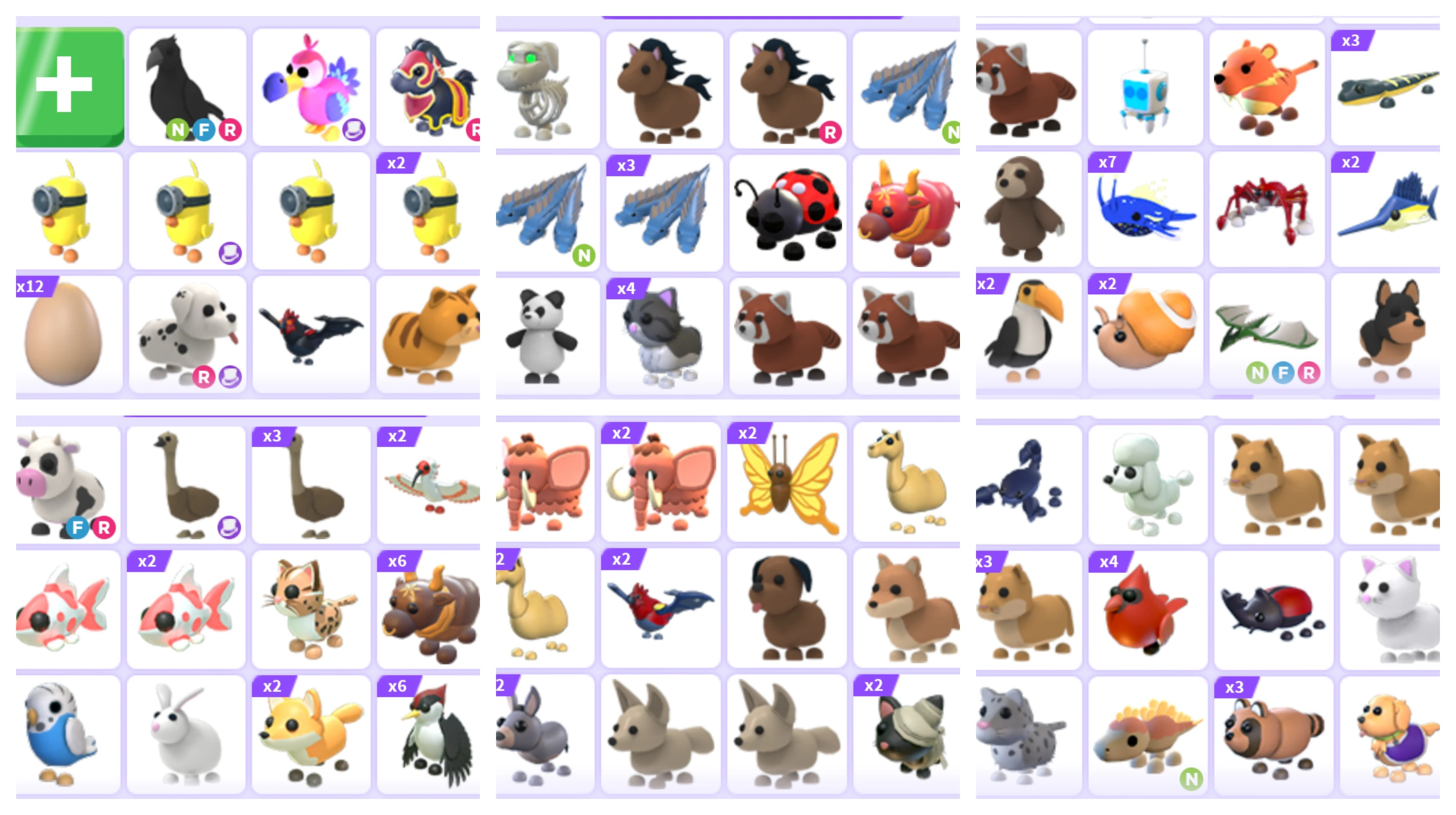 Lf for these pets in mega, neon, normal, or full grown and also lf RGB ...