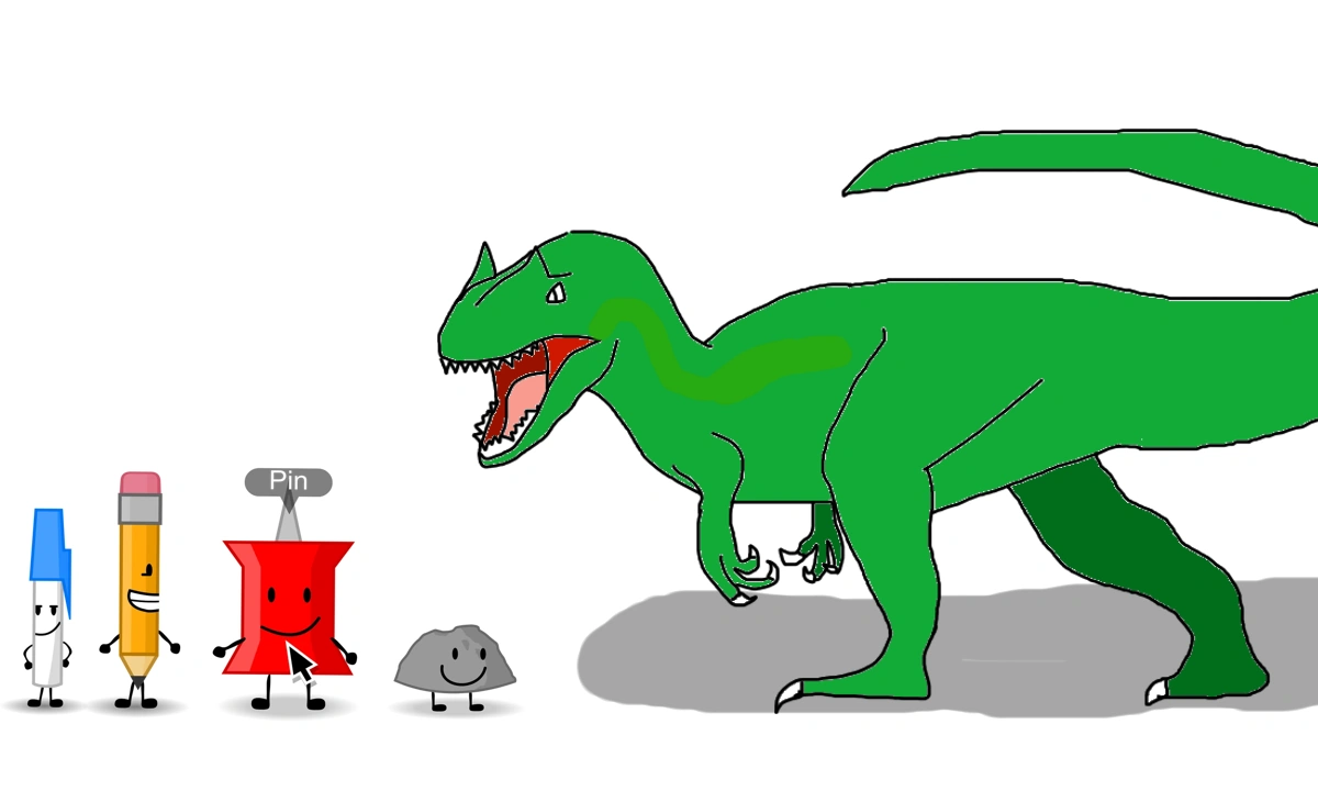 Allosaurus size comparison with Pen,Pencil,Pin and Rocky | Fandom