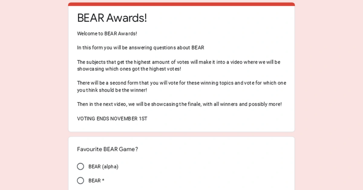 BEAR AWARDS. | Fandom