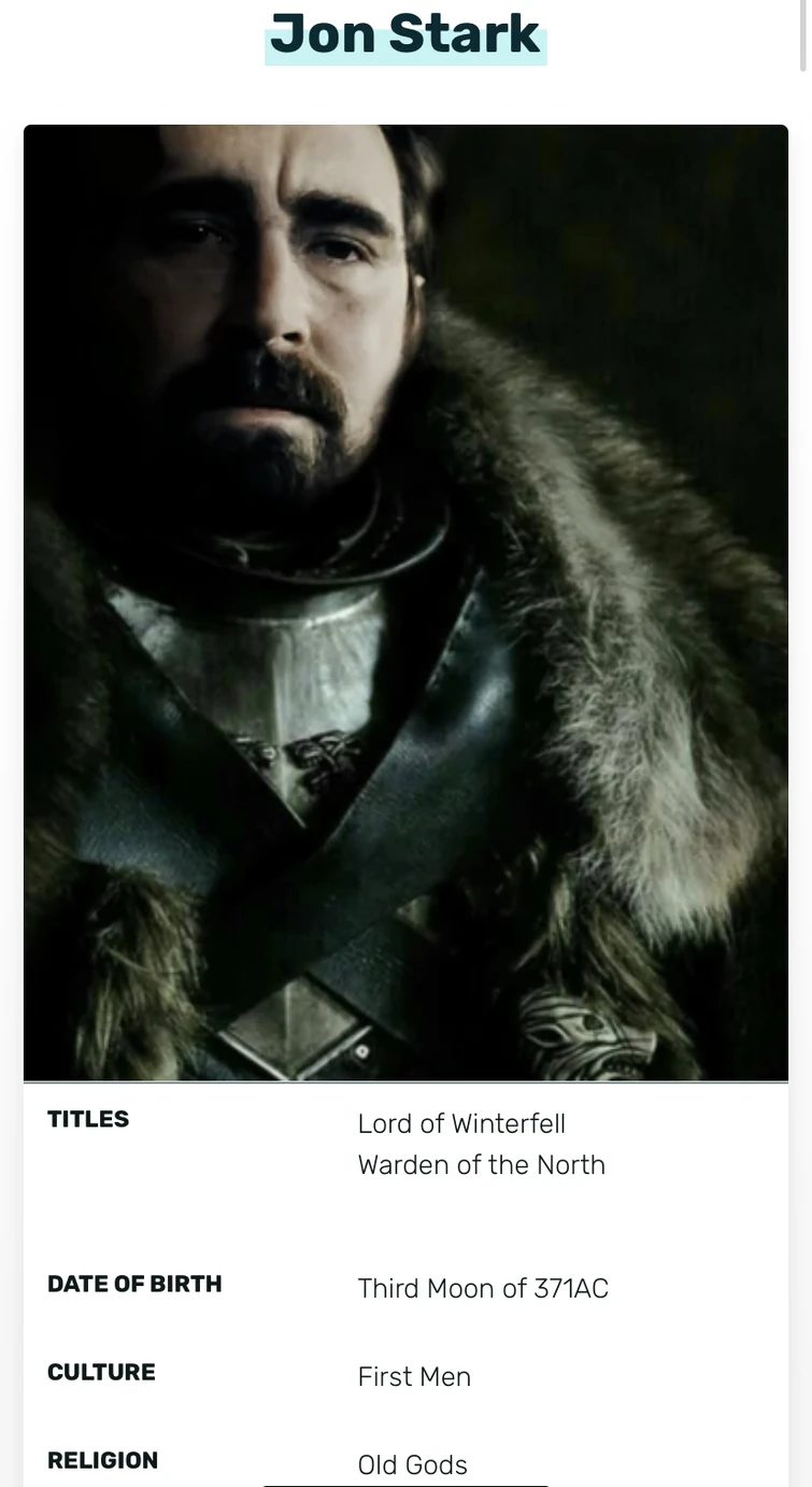 Who is this Jon Stark | Fandom