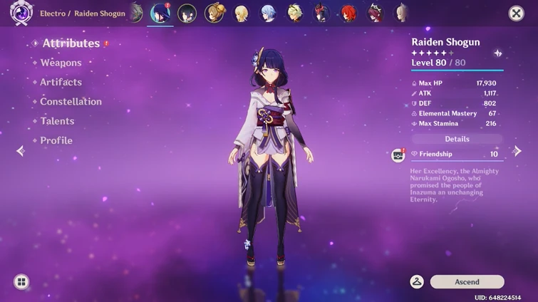 Friendship 10 with Raiden Shogun! | Fandom