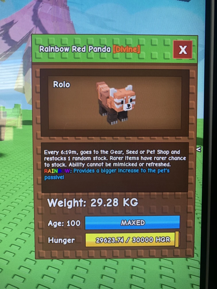 what is an age 100 (29.28KG) Red panda worth? | Fandom