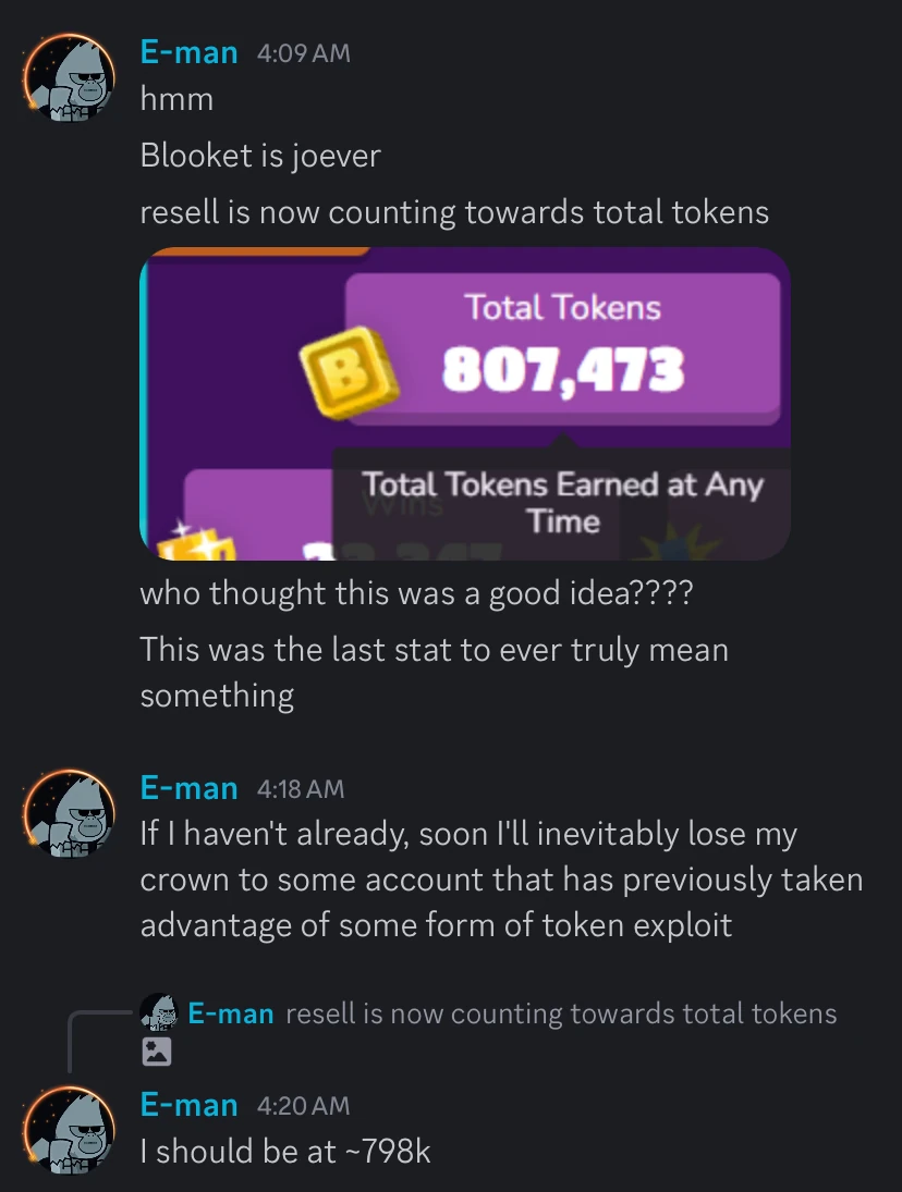 Apparently total tokens now counts tokens from reselling | Fandom