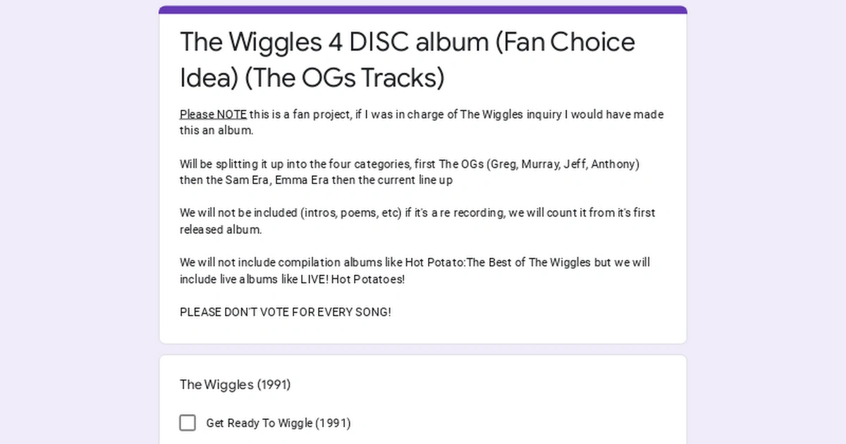 Vote for your favorite OG Wiggles Tracks | Fandom