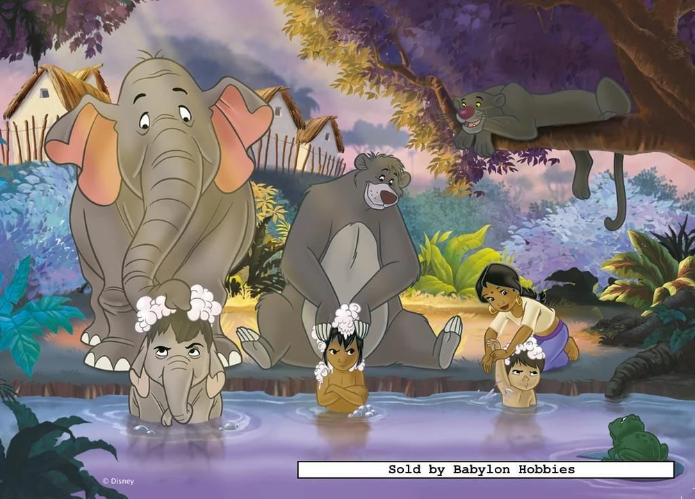 Bath Time in the Jungle (LOL @Mowgli, Ranjan, and Hathi, Jr.'s faces😆😆😆 ...