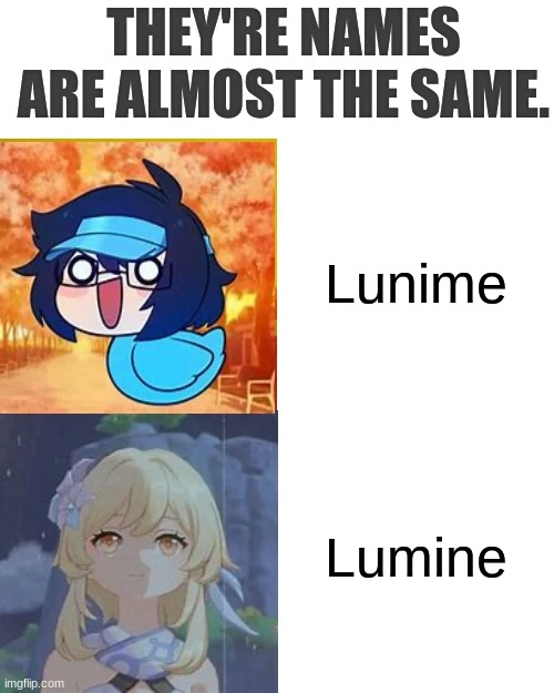 Meme Lunime v.s. Lumine-.. They have the same meme energy. | Fandom