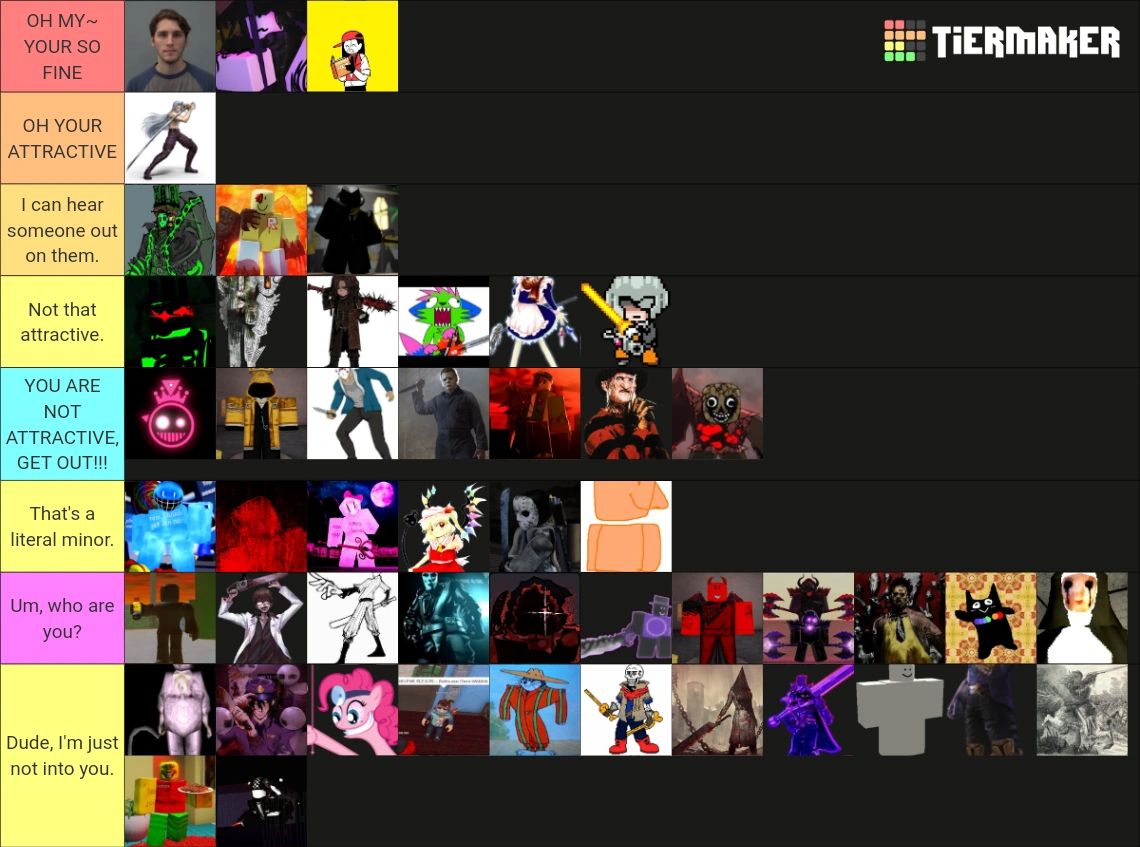 Tier list on how attractive I think some of the killer and killer skins ...