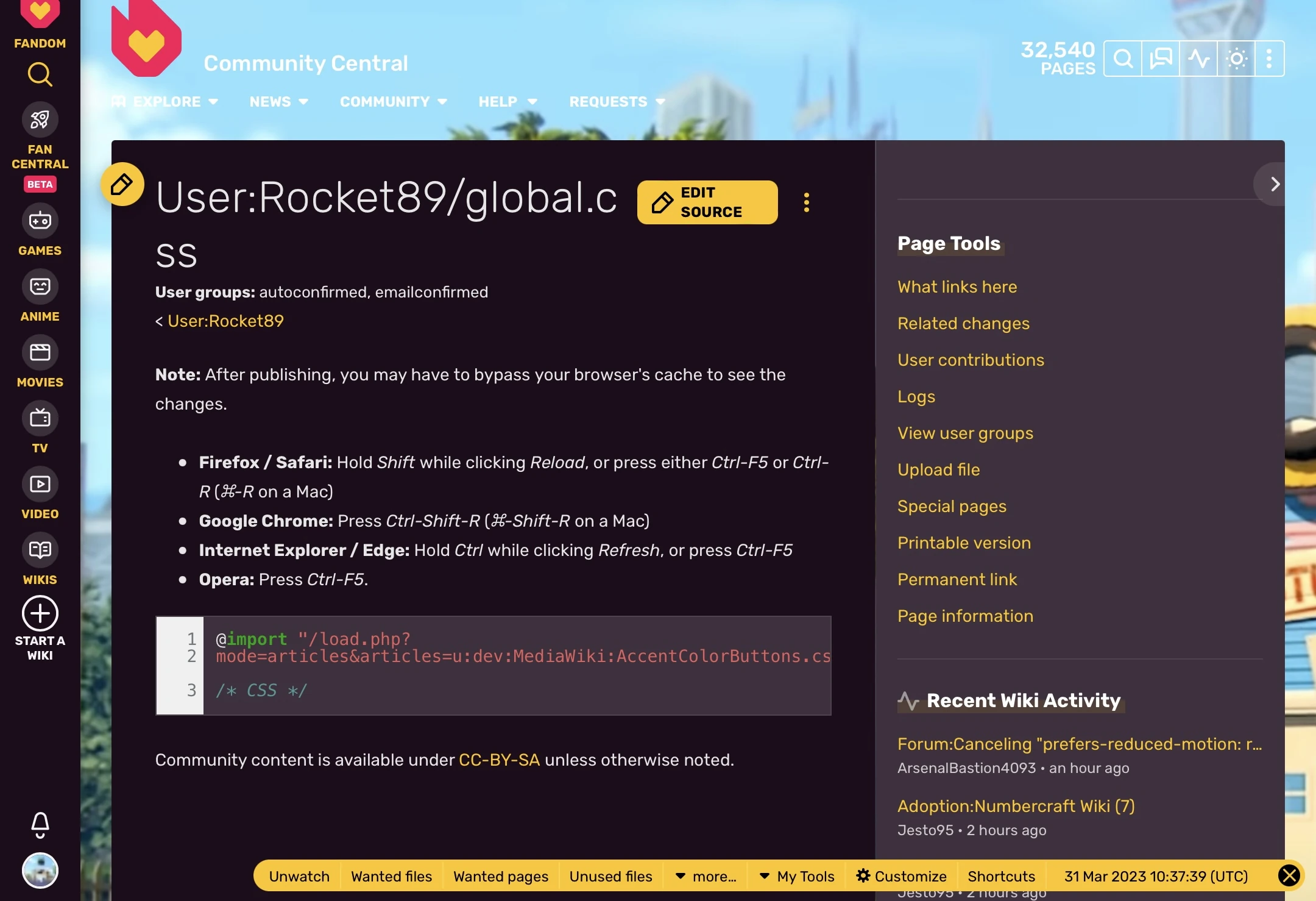 Help with global.css | Fandom