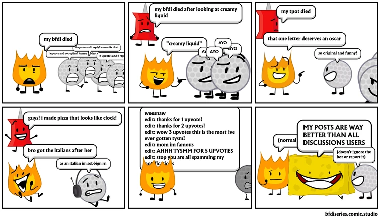 BFDI wiki if the replies were like youtube shorts comment sections | Fandom