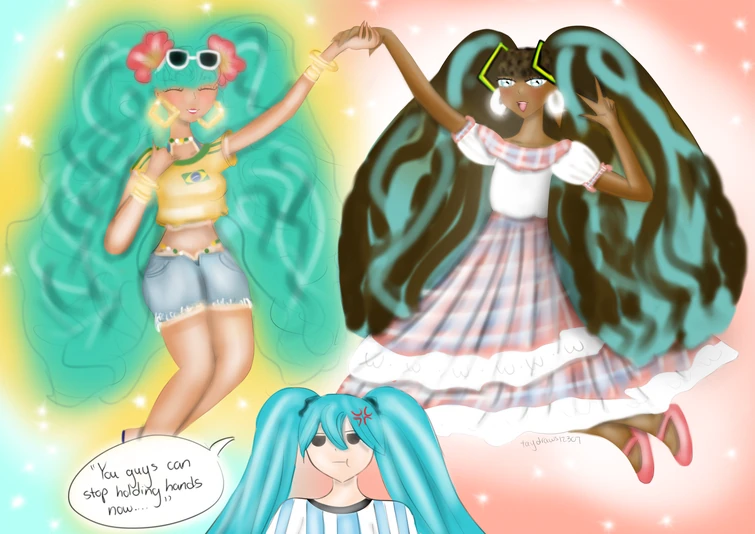 Argentina Miku Jealous of Brazilian & Jamaican Miku's bond (art by me ...