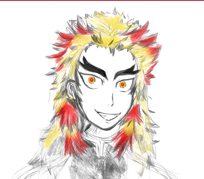 Last post for today - Kyojuro Rengoku drawing | Fandom