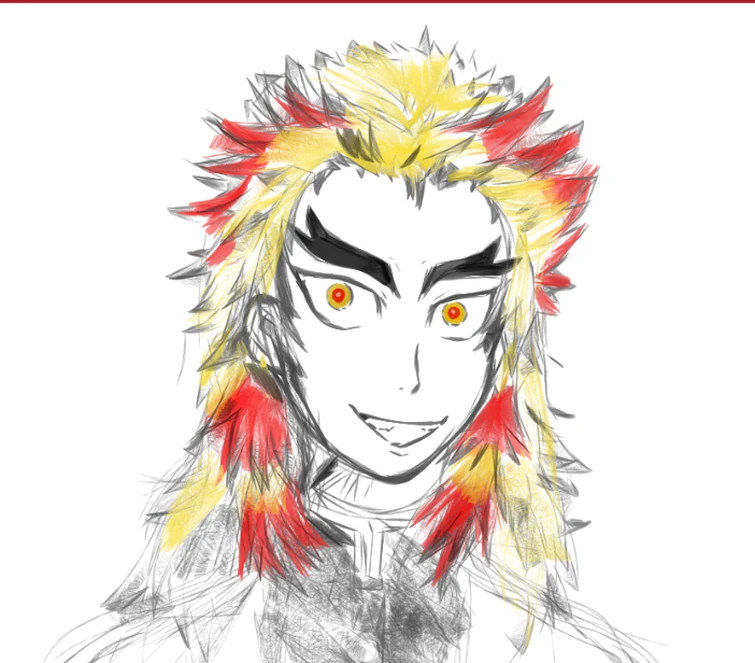 Last post for today - Kyojuro Rengoku drawing | Fandom