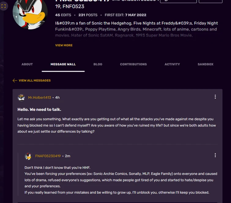 @Mr.Holbert413 left a message on my message wall on Poppy Playtime Wiki. | Fandom