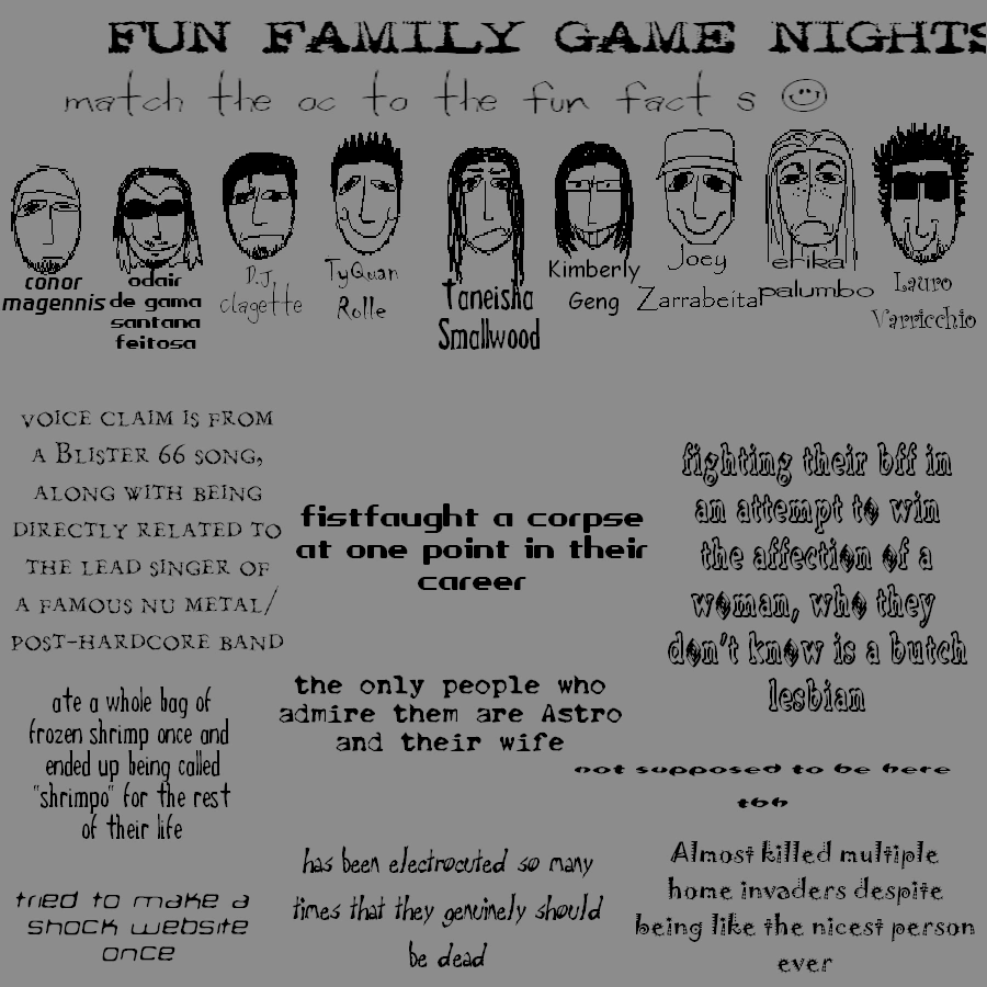made a fun game with my DW ocs for family game night !!! haves funs ...
