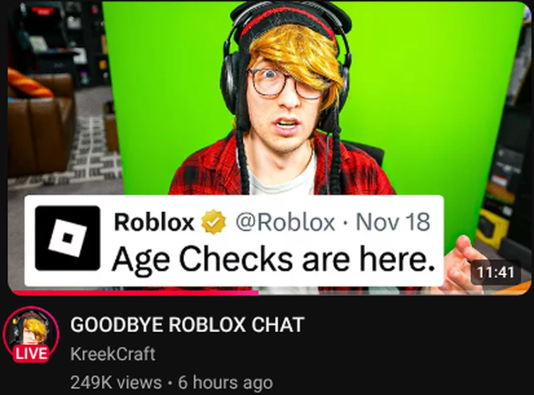 Age Checks have been rolled out for almost all Roblox users, starting ...