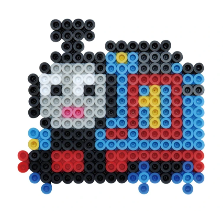 perler beads!!! This toy line called. The company who made this line also made diablock as well ...