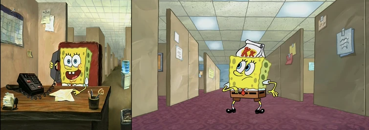 SpongeBob in the office again. | Fandom