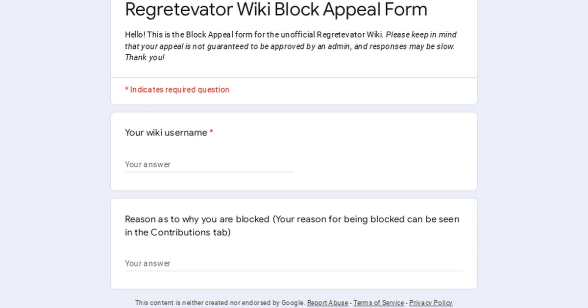 New block appeal form | Fandom