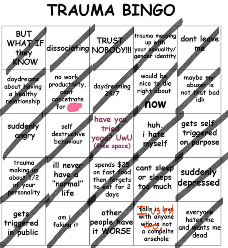 Here’s some bingo sheets that I filled out for an oc you’ll never hear ...