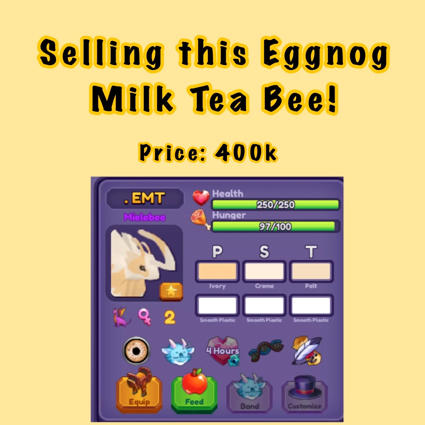 Selling an (EMT) Eggnog Milk Tea Mielebee! | Fandom