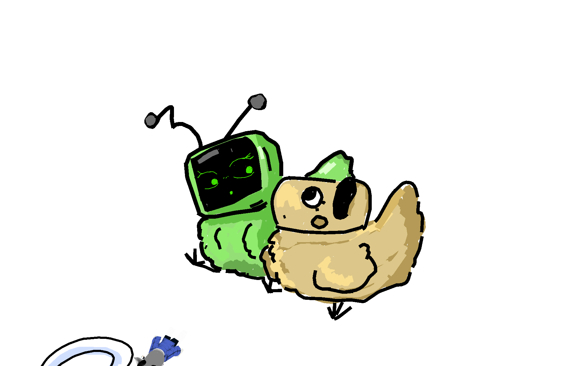Chicken Vee and Shelly (drawn on Roblox free draw) | Fandom