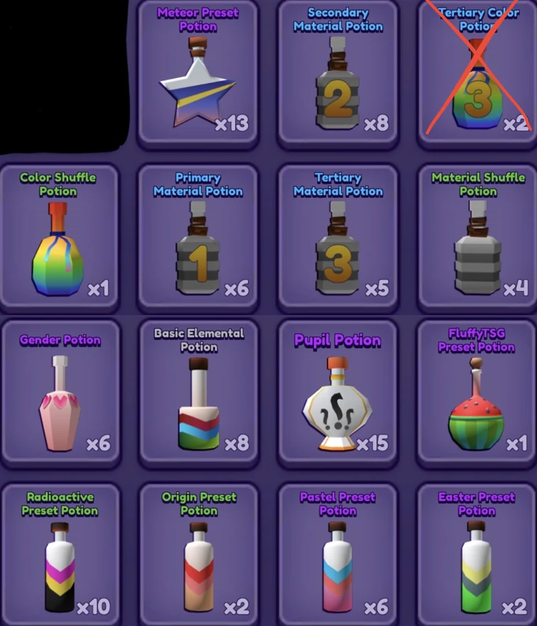 Lf primary and secondary color potions | Fandom