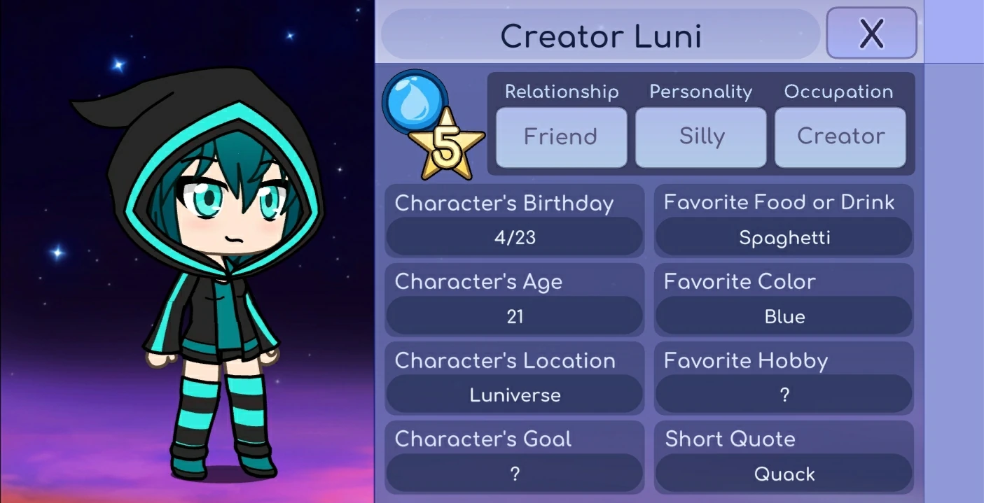 I made Creator Luni in Gacha Life. | Fandom