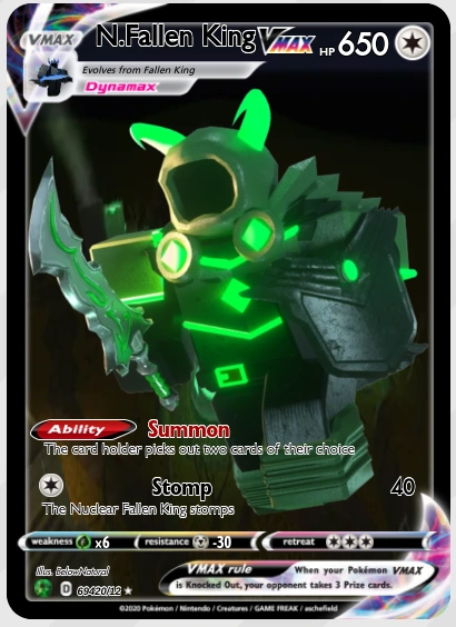 hey nuclear fallen king is now pokemon card | Fandom