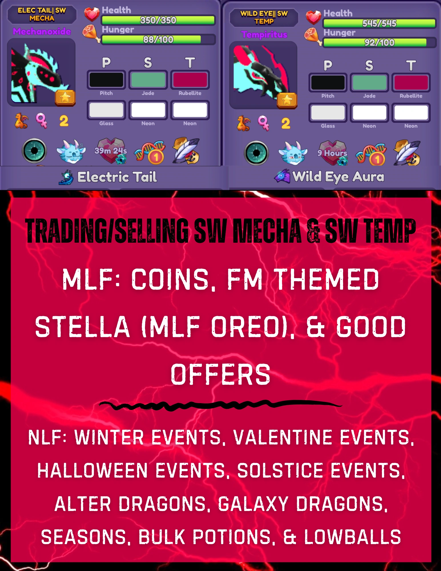 t/s sw mecha & sw temp, lf cotton element fang, & co-hatching stuff ...