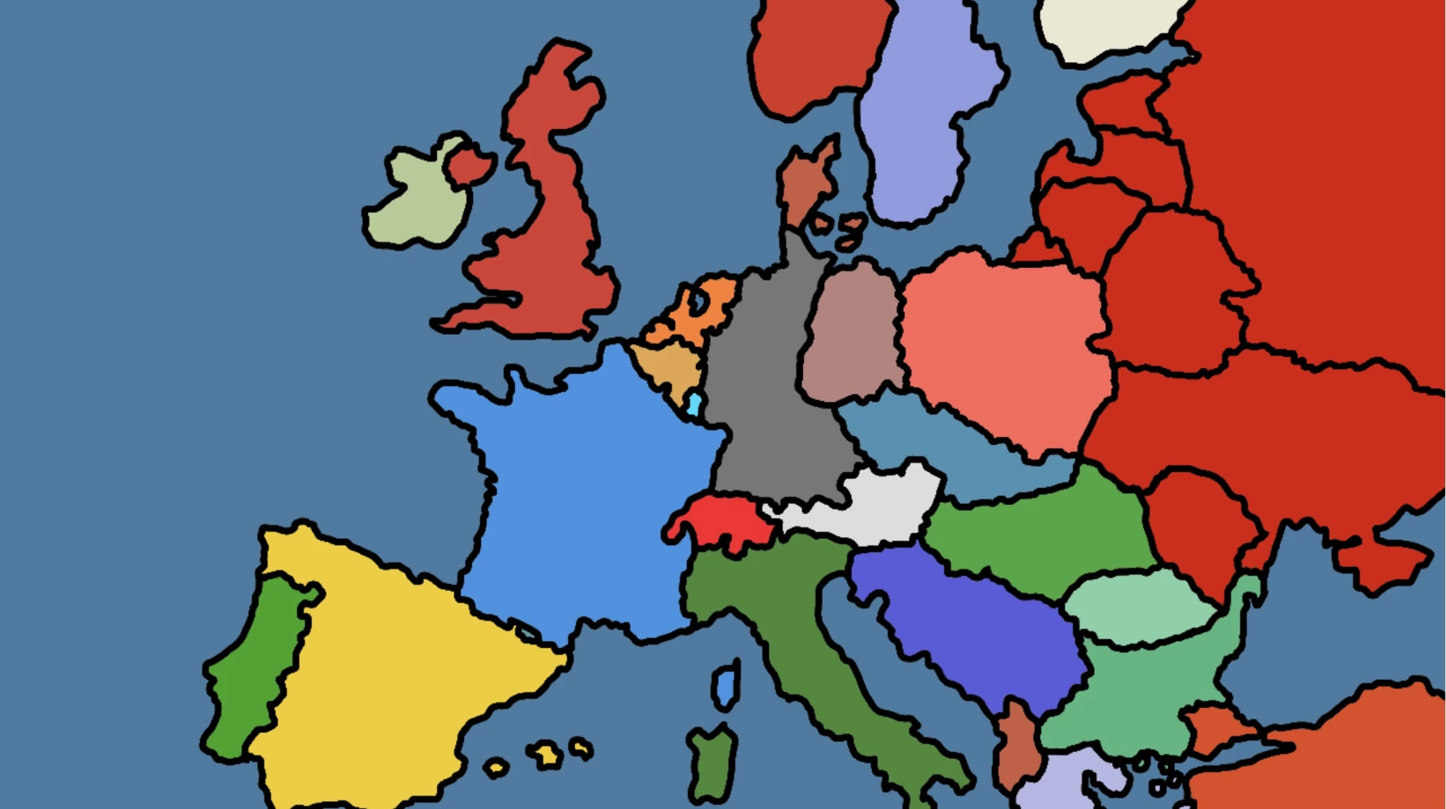 an alternate universe map where hungary and bulgaria switched sides ...