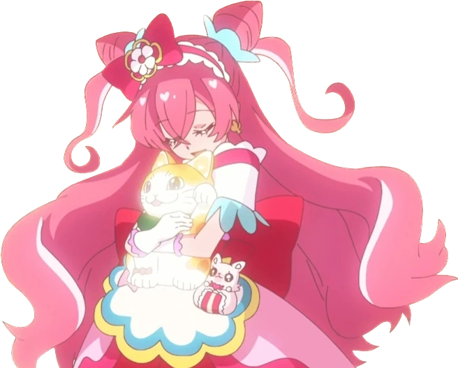 Cure precious hugging the lucky cat in no background | Fandom