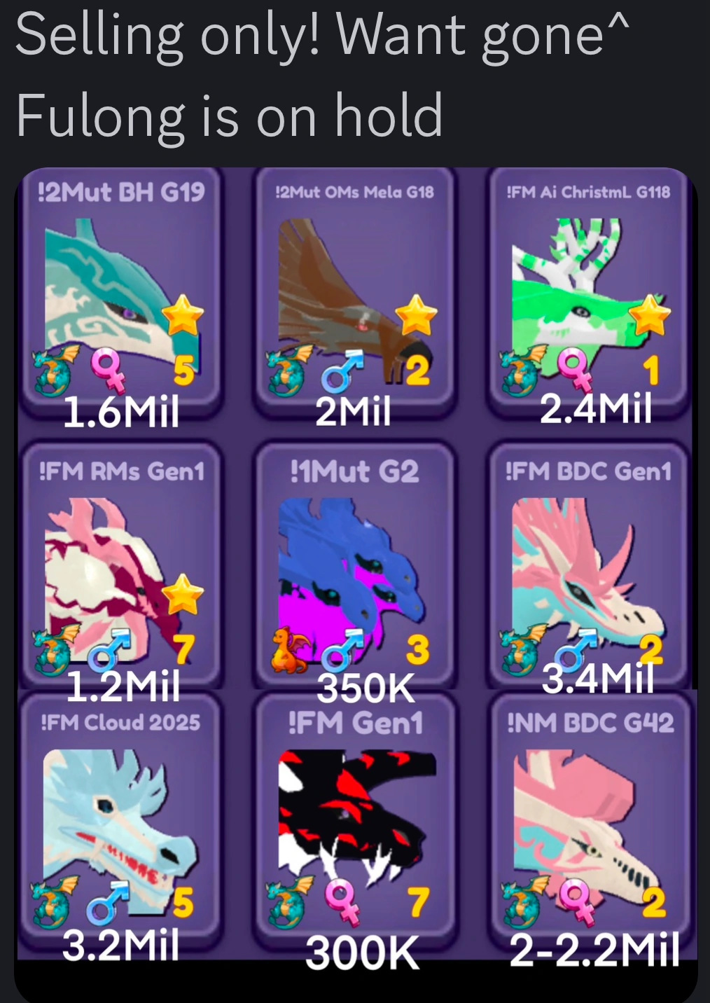 Selling only! Want gone^ (Fulong is on hold) | Fandom